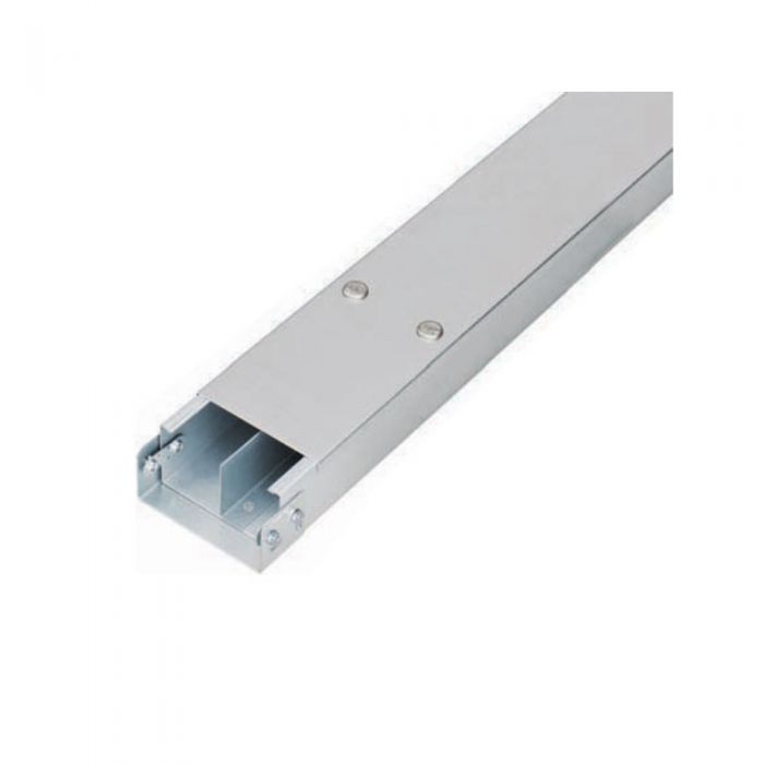 100MM X 50MM 2 COMPARTMENT GALVANISED STEEL TRUNKING 3M LENGTH 