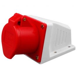 4 PIN PLUG WALL MOUNT SOCKET WATERPROOF IP44 PHASE 380- 3P + E 16A